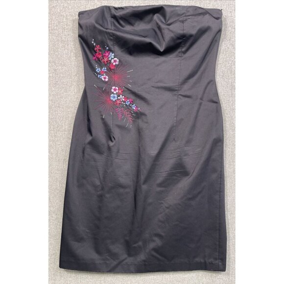 Express | Dresses | Vintage Express Strapless Dress Womens Size 9 Black ...